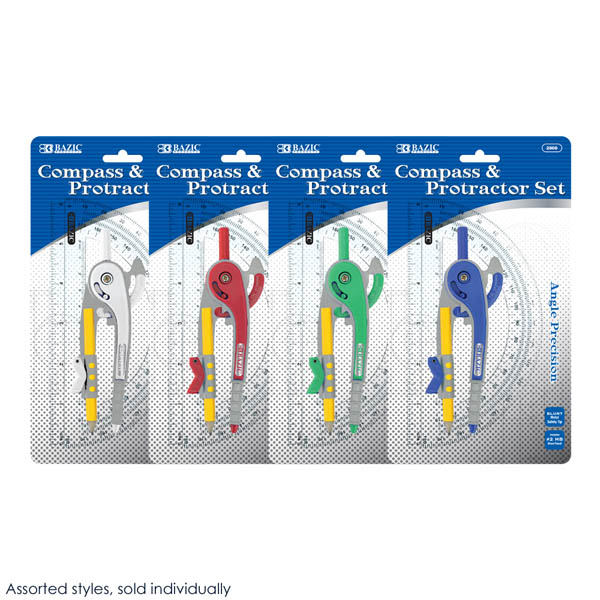 Scale-Arm Compass with #2 Wood Pencil & 6" Protractor Set