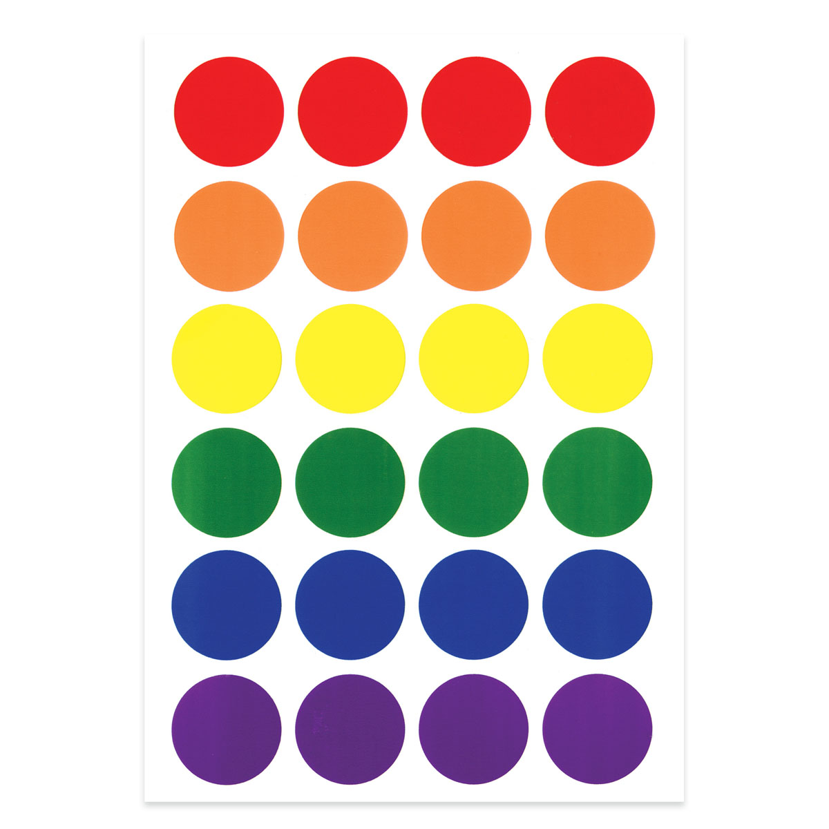 Colored 1" Circle Stickers (3 Sheets)