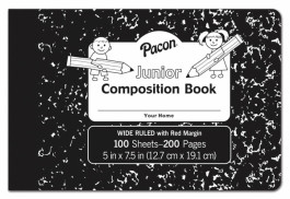 Junior Composition Book (5 x 7 1/2 ) 100 sheets - wide ruled/Black ...