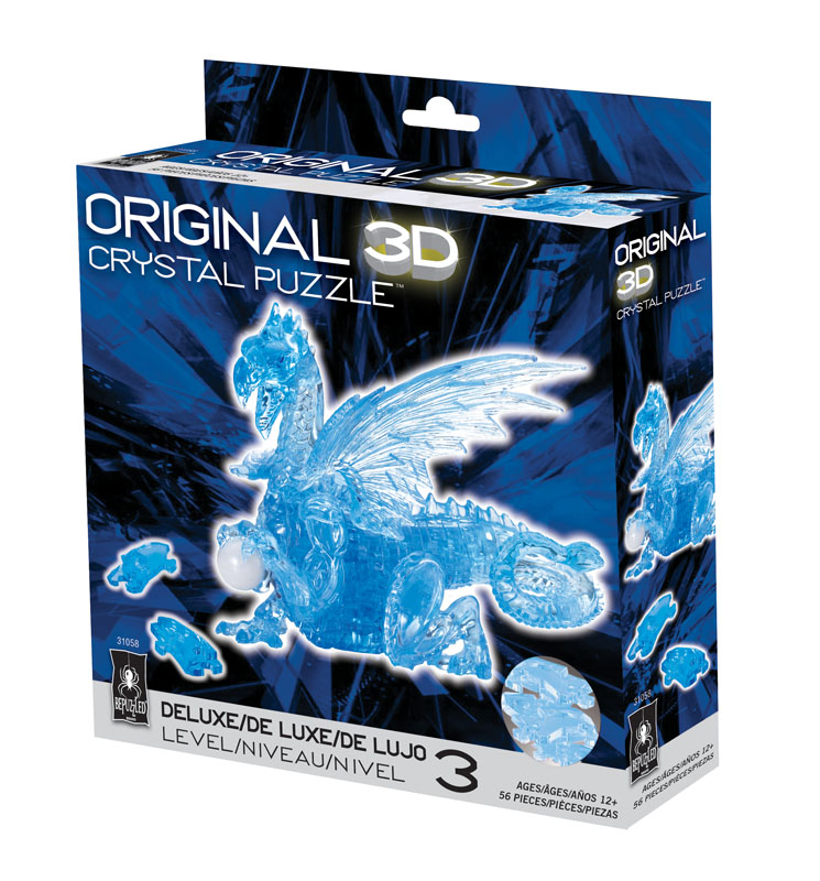 Deluxe 3D Crystal Puzzles - Dragon (Blue)