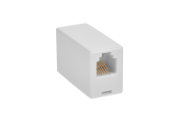 RJ12 Modular Inline Coupler Straight | 6 Conductor | White