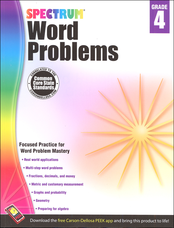 Spectrum Word Problems Grade 4