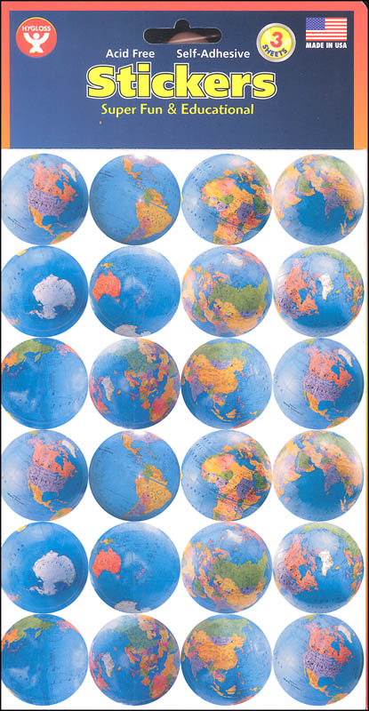 Globe Stickers (3 Sheets)