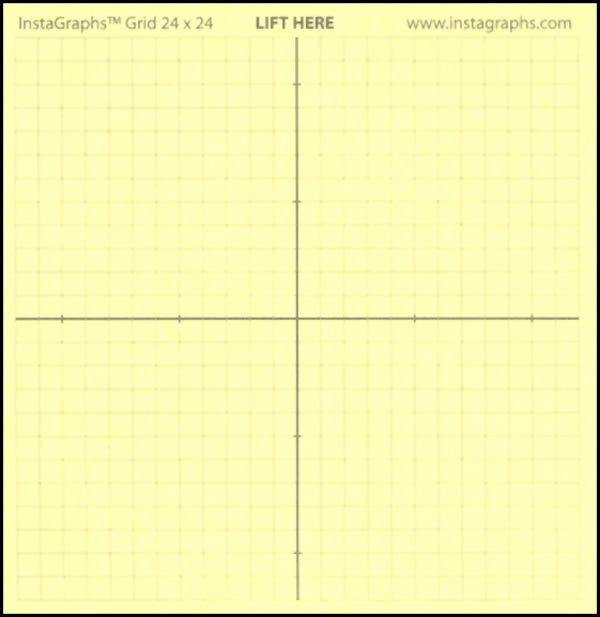 InstaGraphs 24 x 24 Grid with Marked Axis (3" x 3" Pad)