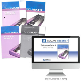 Saxon Math Intermediate 4 Comp Homeschool Kit + Saxon Teacher Digital ...