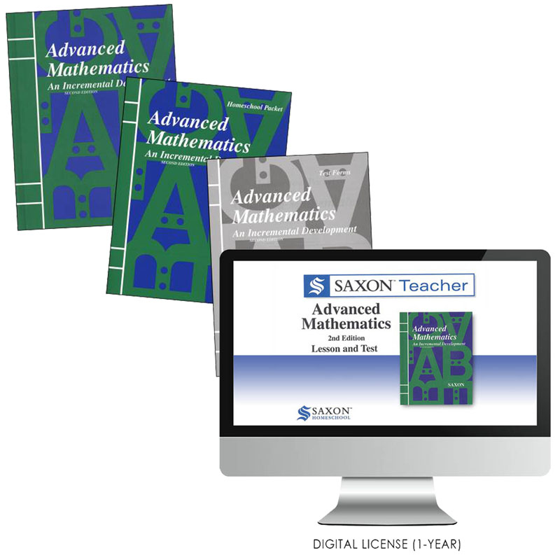 Saxon Advanced Math 2ED Homeschool Kit + Saxon Teacher Digital License ...