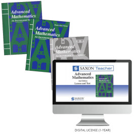Saxon Advanced Math 2ED Homeschool Kit + Saxon Teacher Digital License ...