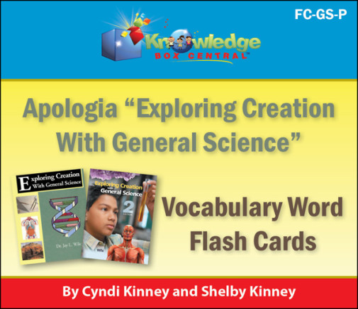 Apologia General Science Vocabulary Word Flashcards Printed (1st & 2nd ...