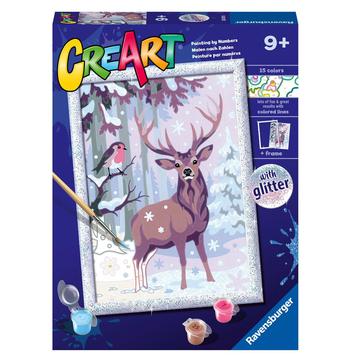 Creart Paint by Number - Festive Friends with Glitter (7x10)