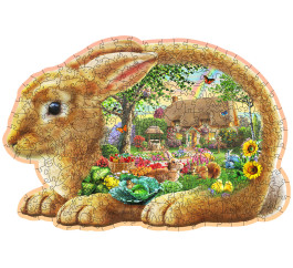 Wooden City Jigsaw Puzzle - Garden Bunny (Large; 250 pieces)