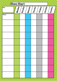 Magnetic Chore Chart (Wipe-On/Wipe Off)