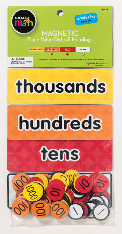 Magnetic Place Value Disks and Headings: Grades 1-3 (140 disks)