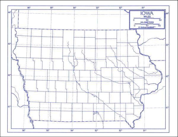 Iowa Map Paper single (8+" x 11")