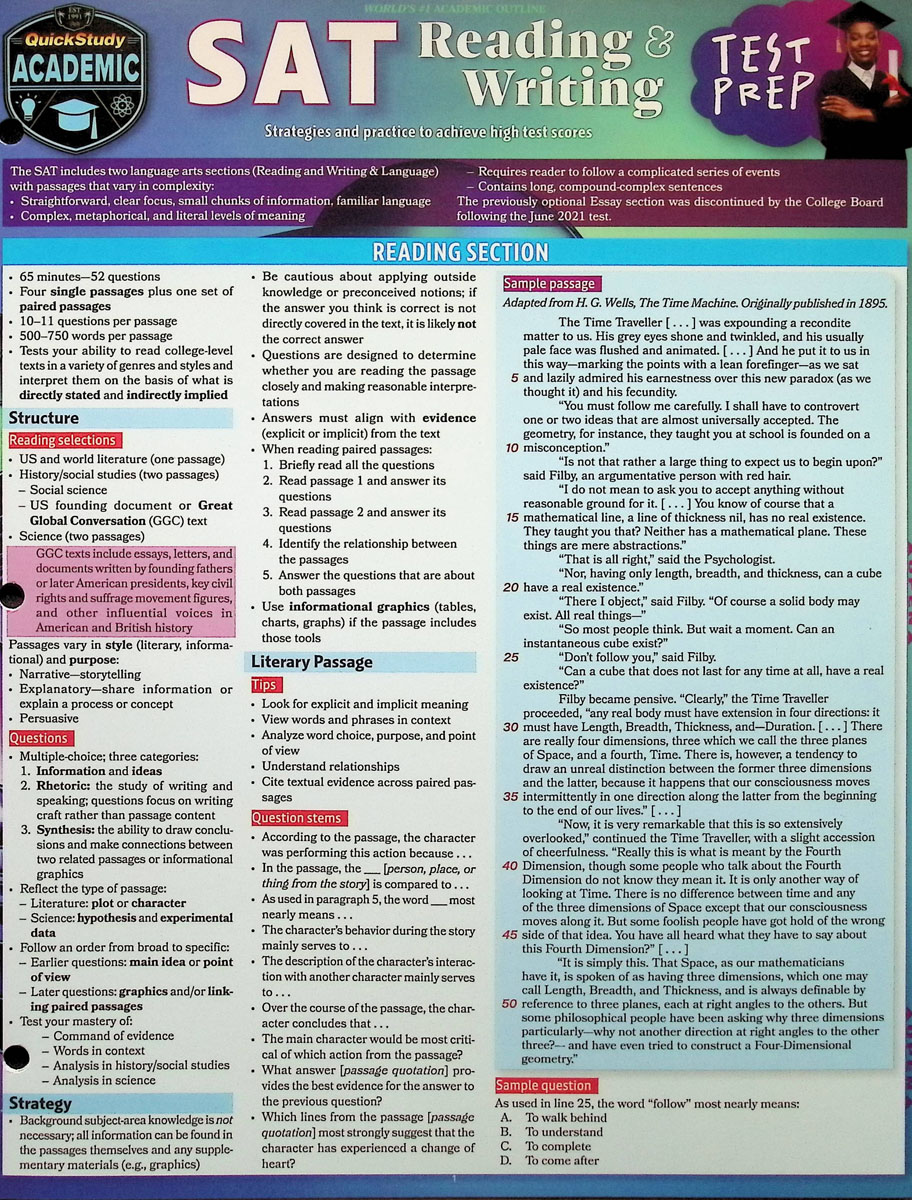 SAT Test Prep Reading & Writing Quick Study