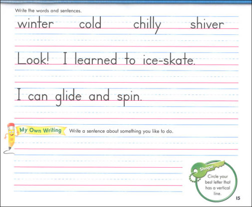 Zaner Bloser Handwriting Chart Printable