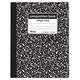 Composition Notebook, College Ruled, Black Marble