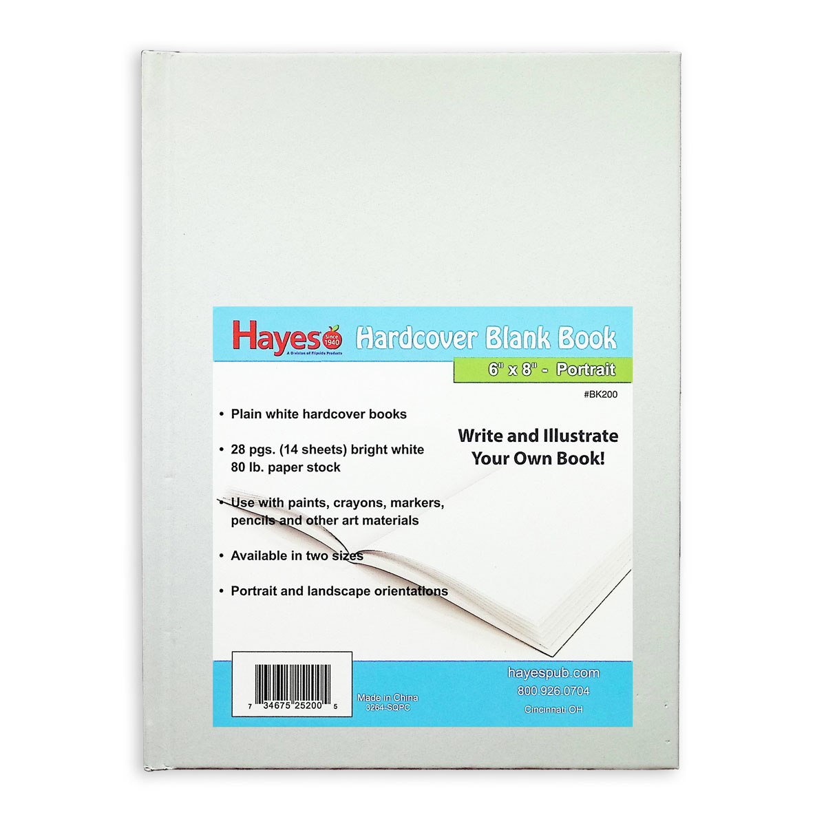 White Hardcover Blank Book - 8 x 6