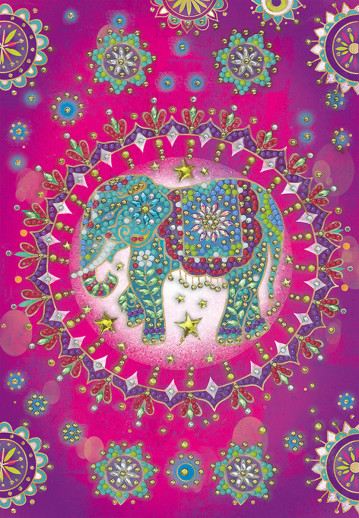 Crystal Art Notebook Kit - Elephant Fantasy