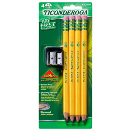 Dixon Ticonderoga My First Pencils - Primary with Eraser - Sharpened 4 ...