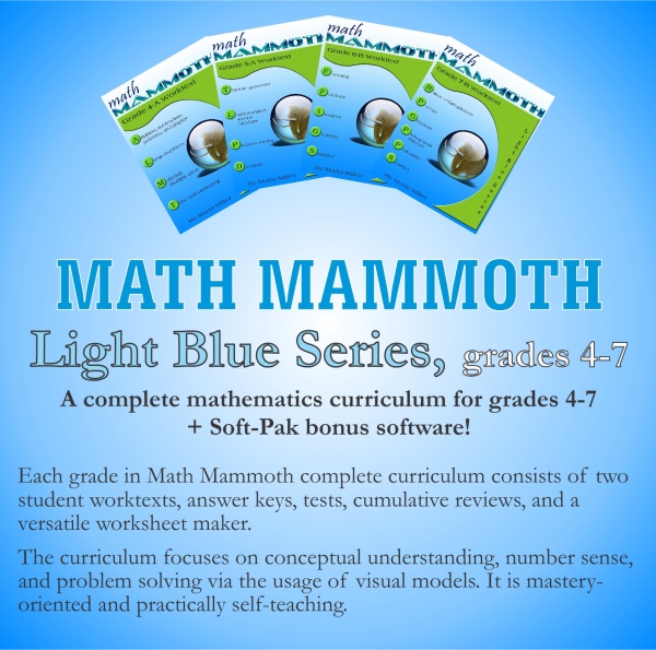 Math Mammoth Light Blue Series Grades 4-8A CD