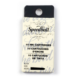 Speedball Calligraphy Fountain Pen Ink Cartridges Set - Black (10 pack)