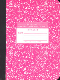 Hard Cover Hot Pink Marble Composition Notebook - Grade 3 (Ruled - 80 ...