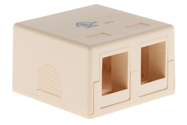 Keystone Surface Mount Box | 2 Port | Ivory | Fast Shipping