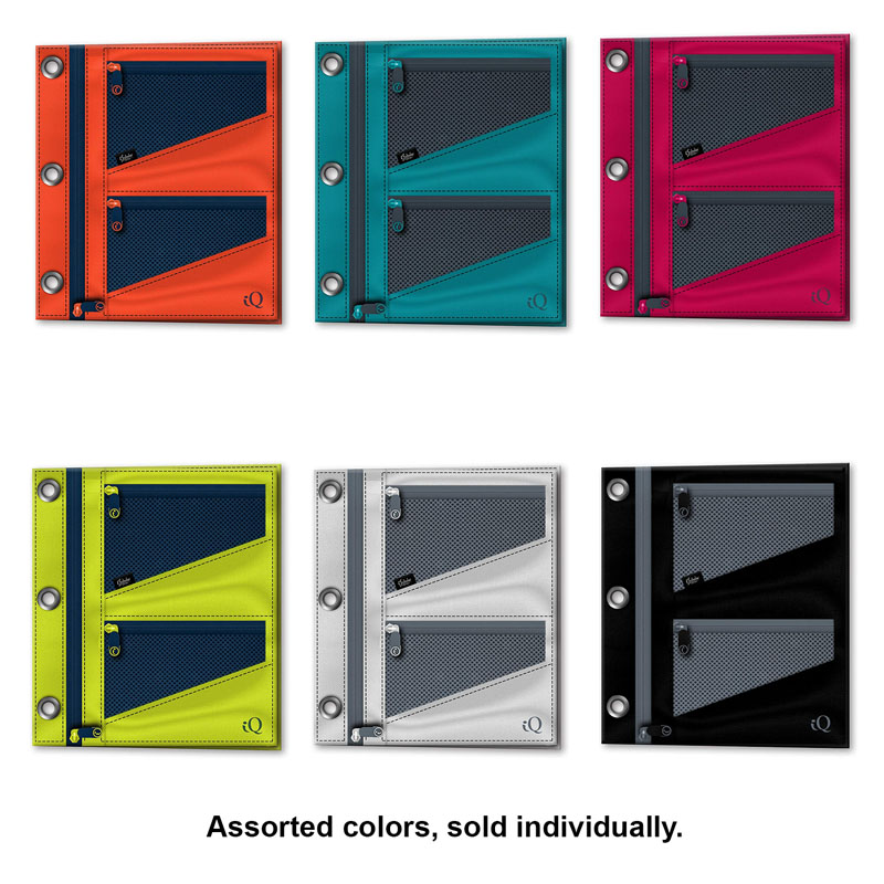 Expandable Pencil Pouch with 3 Pockets (assorted colors)