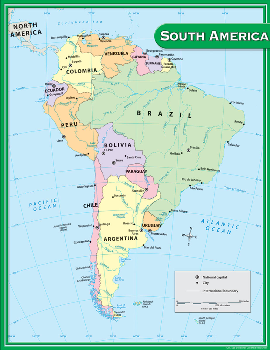 South America Map Chart