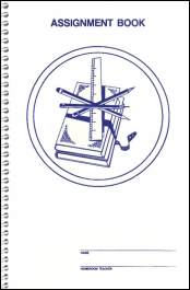 Small Weekly Non-Dated Assignment Book with Subject