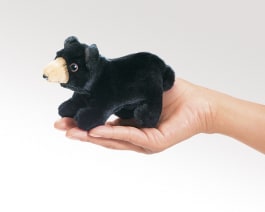 Mini Black Bear Finger Puppet