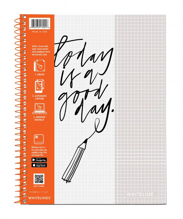 Whitelines Wirebound Notebook - Graph (11 x 8.5 )