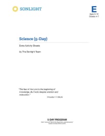 Sonlight Science Level E 5-Day Extra Activity Sheets (2018)