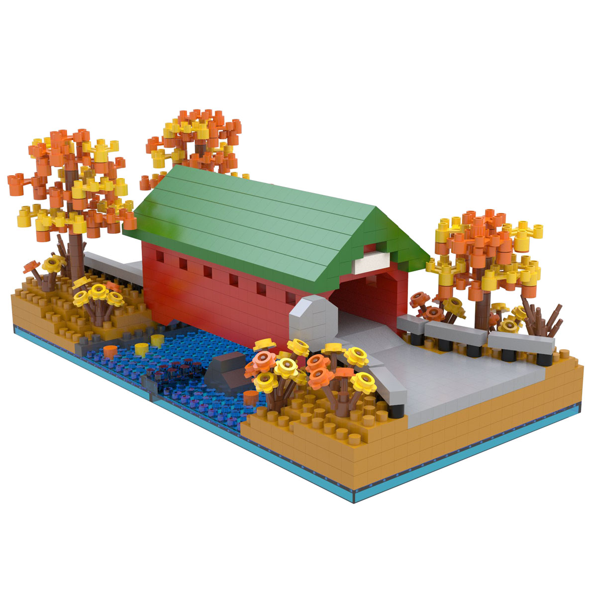 Mini Building Blocks: Covered Bridge (588 pieces)