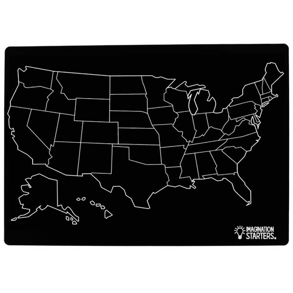 Chalkboard US Map - Single 12" x 17"