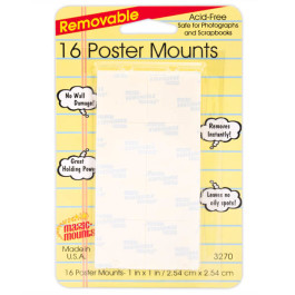 Removable Poster Mounts - 16 count (1 x 1 )