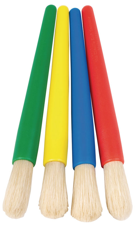 Beginner Chunky Paint Brushes, Plastic Handles - Set of 4