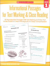 Informational Passages for Text Marking & Close Reading Grade 1