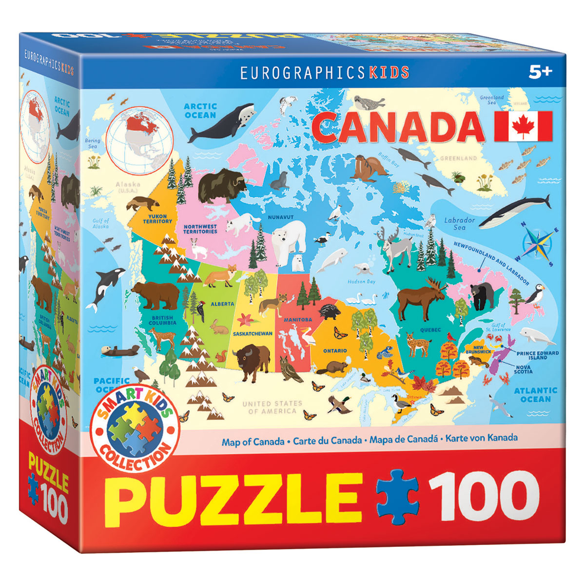 Illustrated Map of Canada Puzzle - 100 pieces