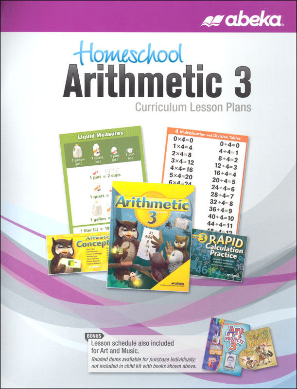 Arithmetic 3 Homeschool Curriculum Lesson Plans (6th Edition)