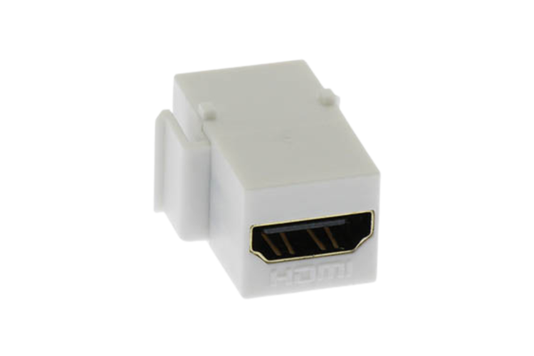 HDMI Keystone Coupler | HDMI 2.0 | Snap-In Wall Plate Insert | White