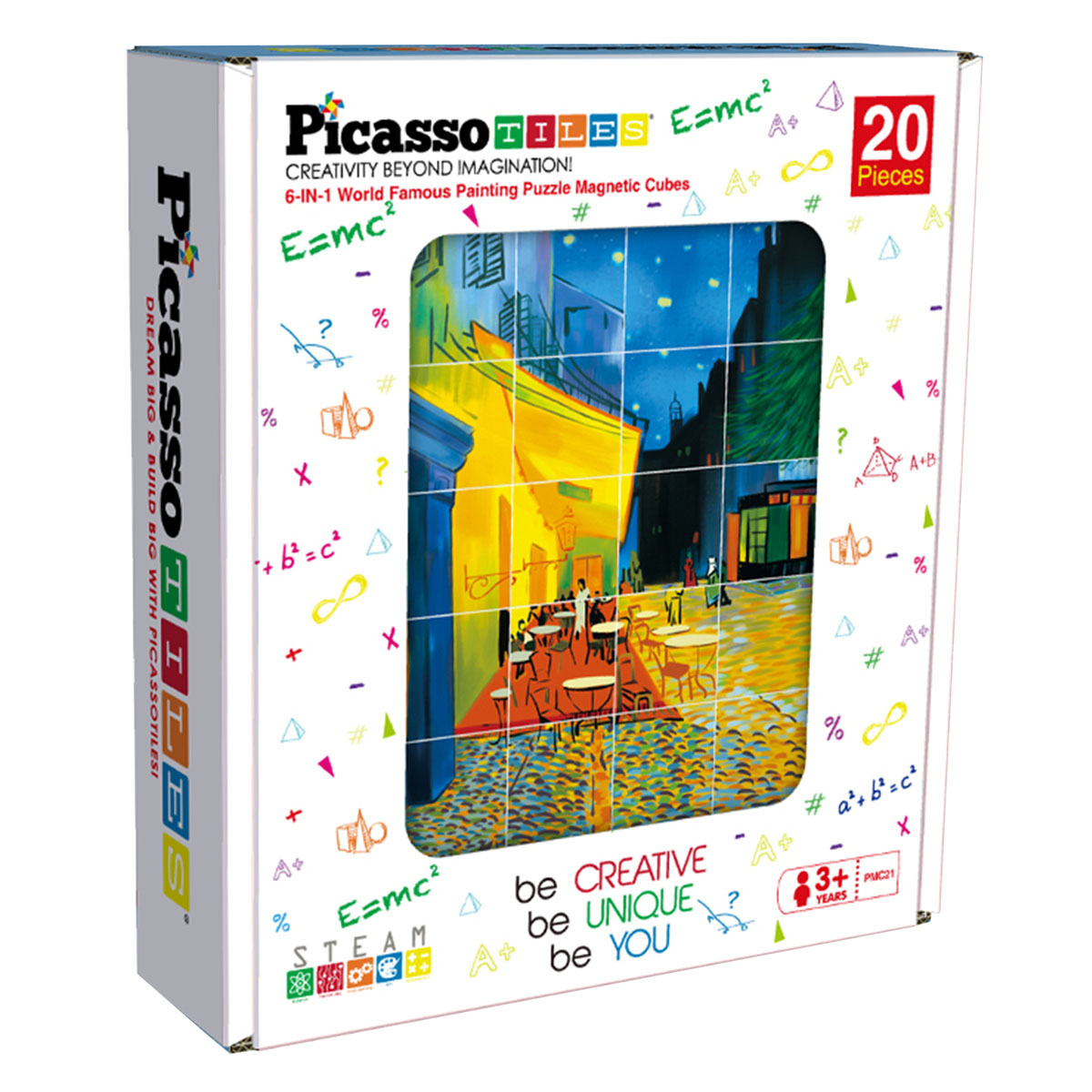 Picasso Tiles 6-in-1 Magnetic Puzzle Cubes - World Famous Painting