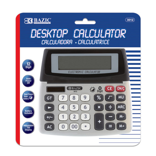 Desktop Calculator 12-Digit Dual Power with Adjustable Display