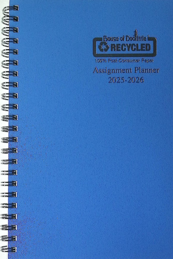 Student Assignment Planner Bright Blue August 2025 - August 2026