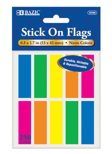 Color Coding Flags Pack of 10, Neon