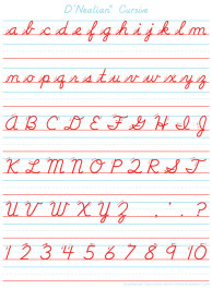 D'Nealian Cursive PosterMat Pals Space Savers