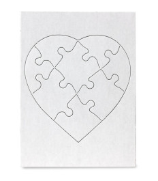 Blank Heart Shaped Puzzles with Envelopes (6 x 8 ) 8 Puzzles
