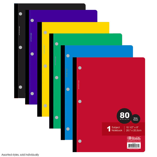 Wide Ruled 1-Subject Wireless Notebook (80 sheets)