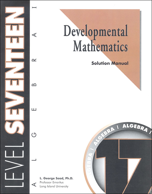 Developmental Math Level 17 Solution Manual