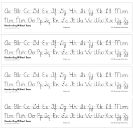 Handwriting Without Tears Spanish Cursive Alphabet Desk Strips
